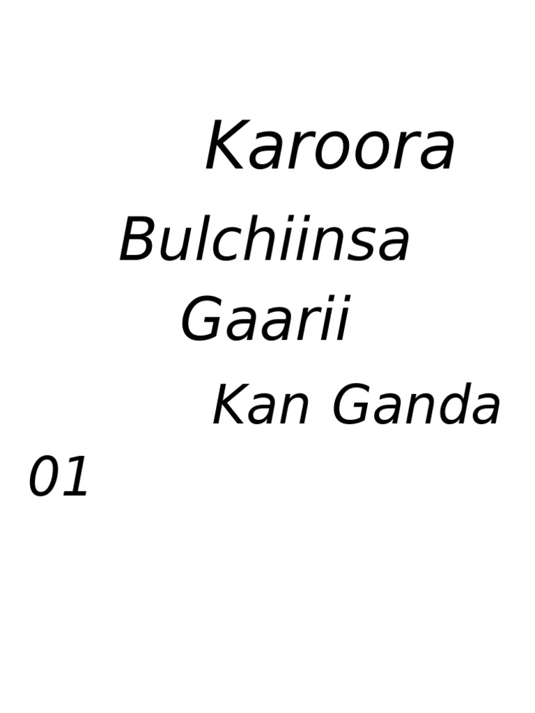 Karoora Bulchinsa Gaarii Fi Kennaa Tajaajila 2015 | PDF