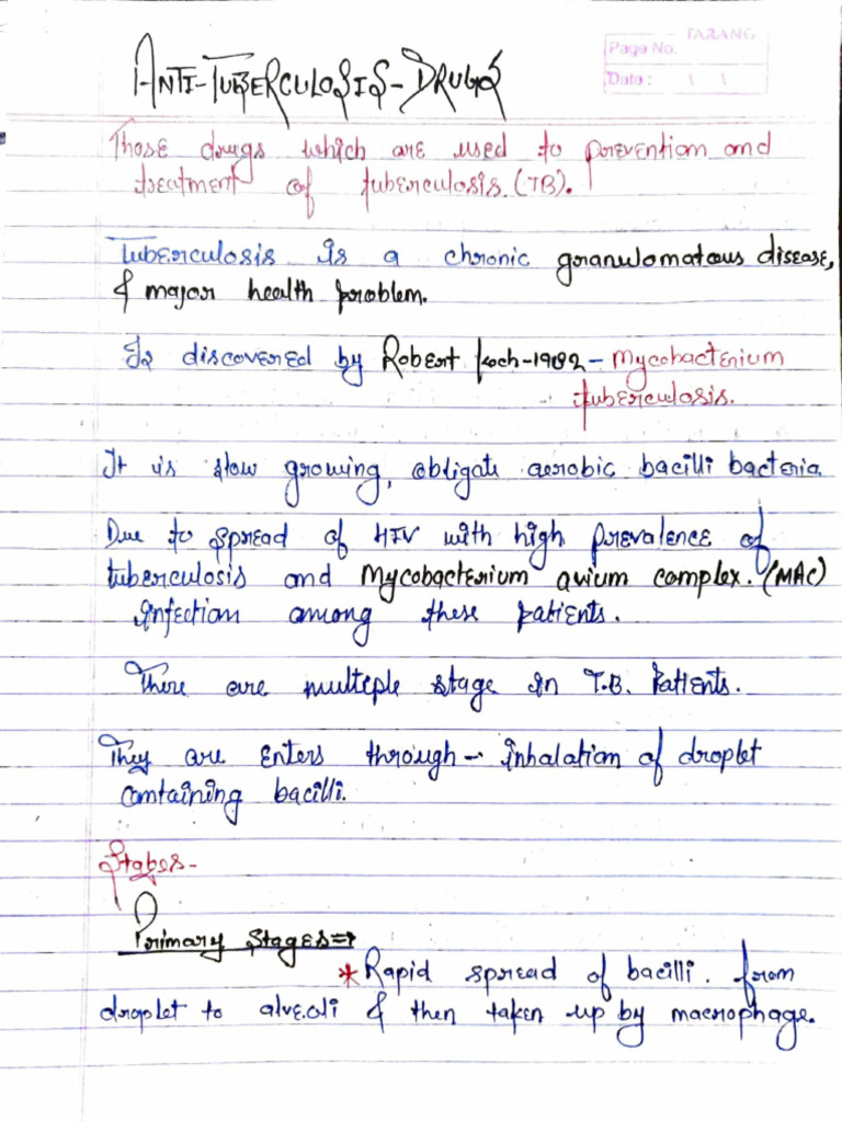 Antitubercular Drugs 2024 | PDF | Pharmaceutical Sciences | Public Health