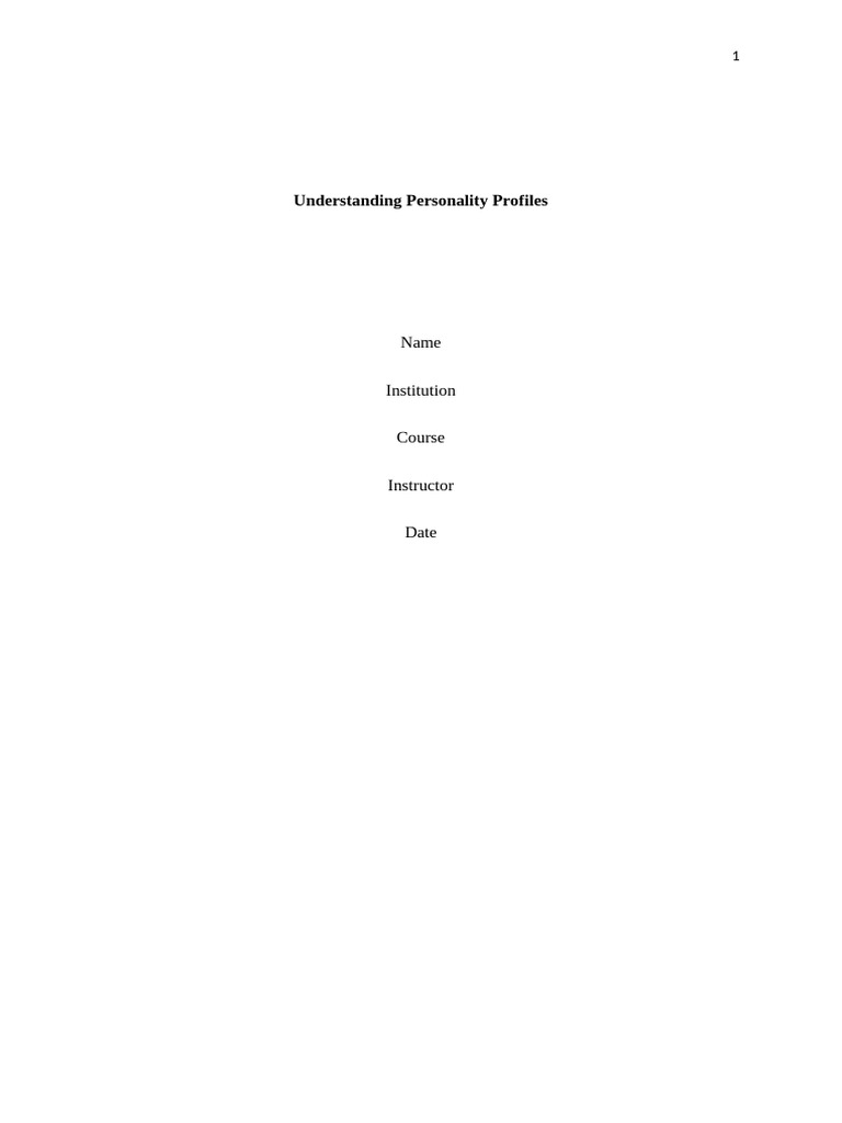 Understanding Personality Profiles | PDF | Personality Psychology ...