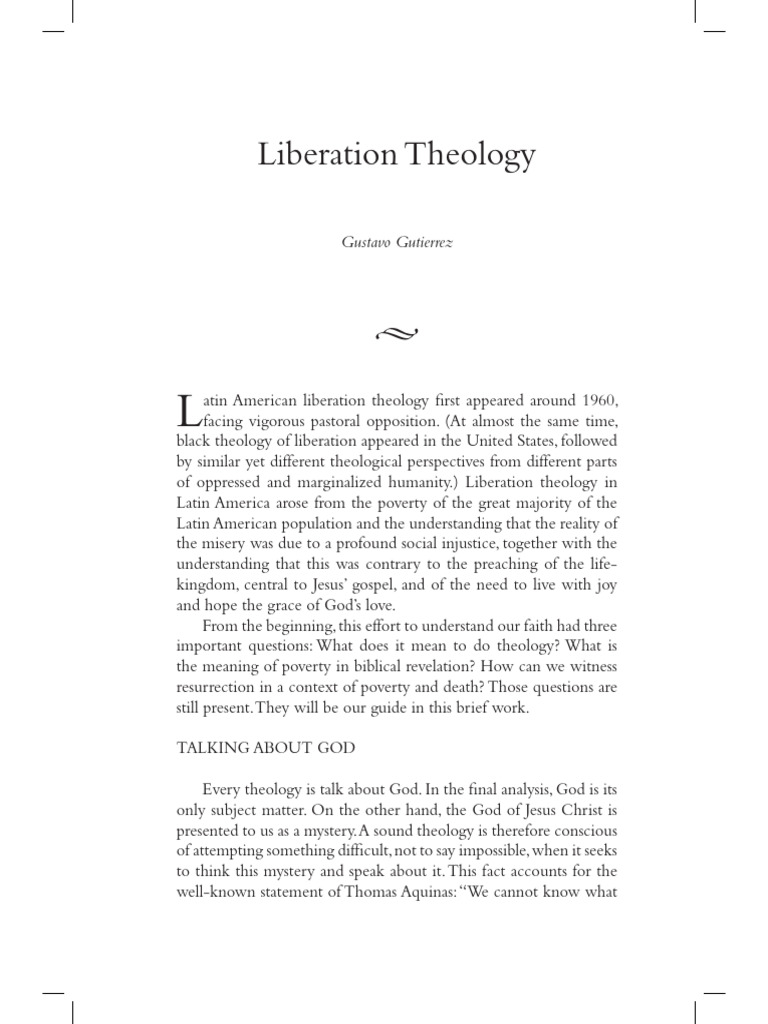 GUTIERREZ_LIBERATION THEOLOGY (1) (1) | PDF | Theology | Faith