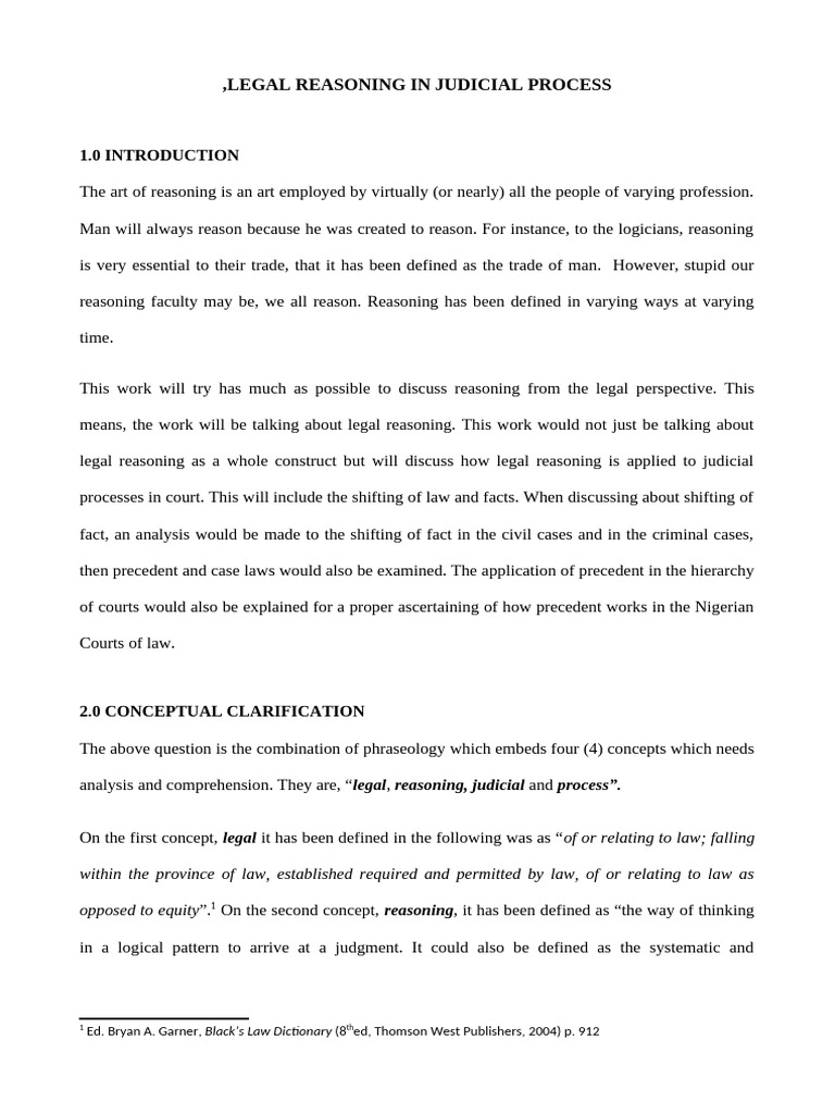 Legal Reasoning in Judicial Process | PDF | Burden Of Proof (Law ...