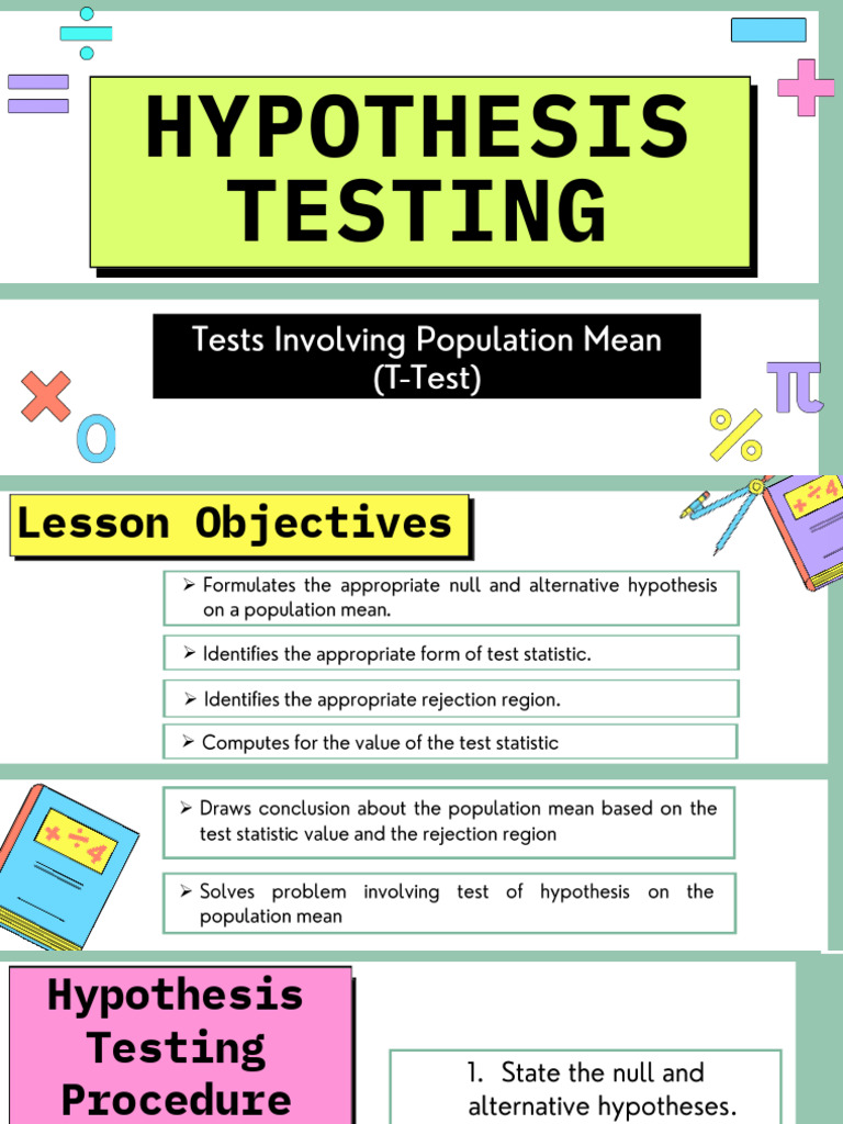 Lesson 6 Hypothesis Testing T Test | PDF
