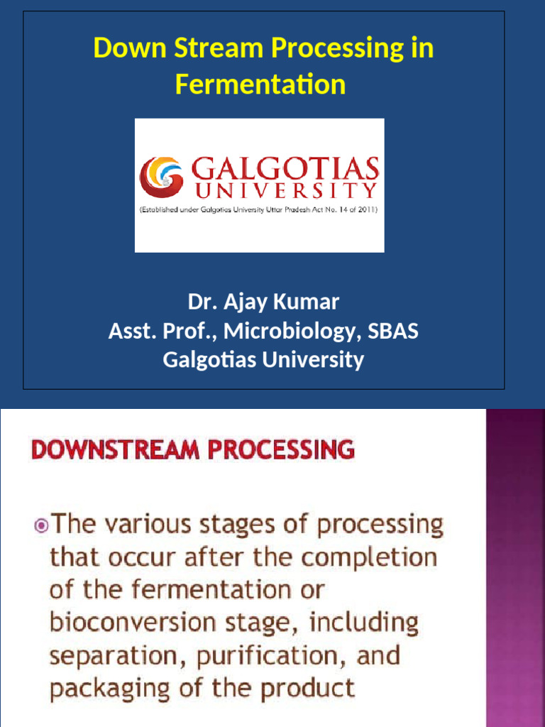 Down Stream Process in Fermentation | PDF