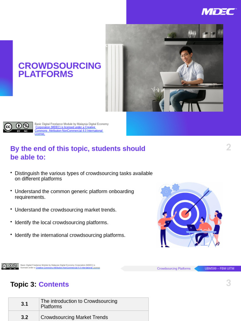Topic 3 - Crowdsourcing Platforms | PDF | Freelancer | Crowdsourcing