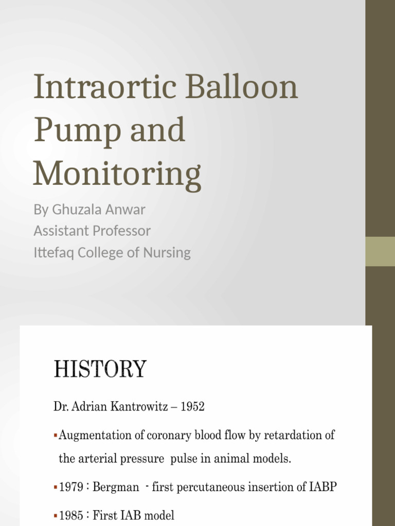 IABP Nursing Care and Monitoring Guide | PDF