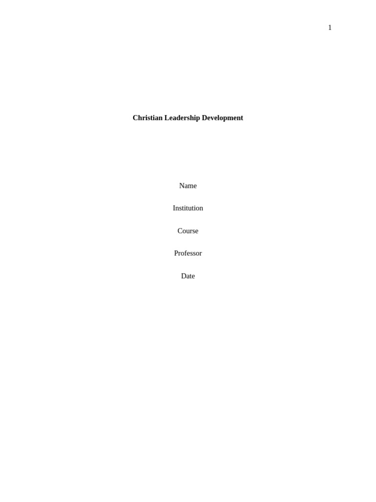 Christian Leadership Development Insights | PDF | Leadership ...