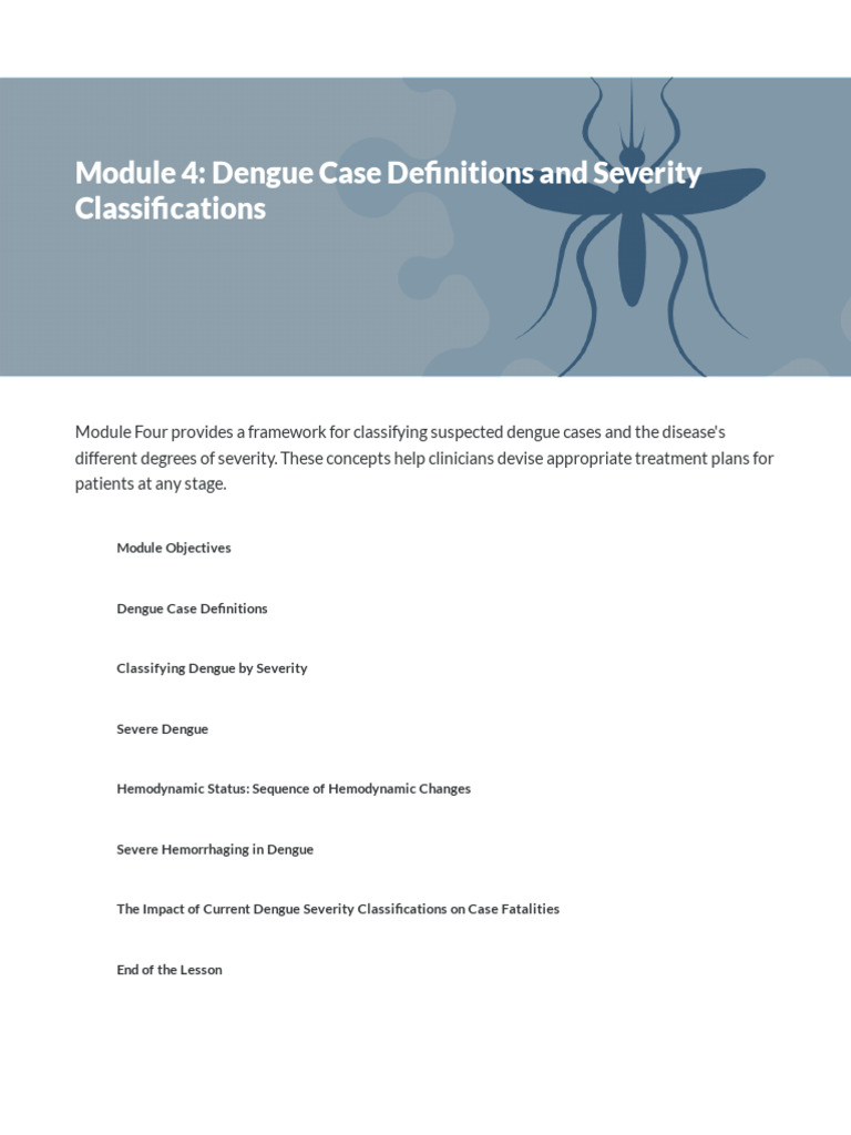 Dengue Case Definitions and Severity Classifications | PDF | Shock ...