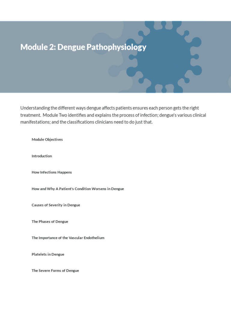 Module 2 Dengue Pathophysiology xqw1VyFo | PDF | Monocyte | Clinical Medicine