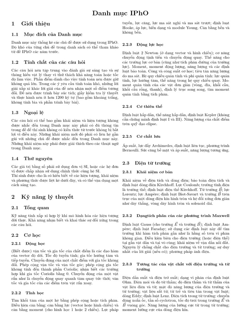 IPhO Syllabus VI 2 | PDF