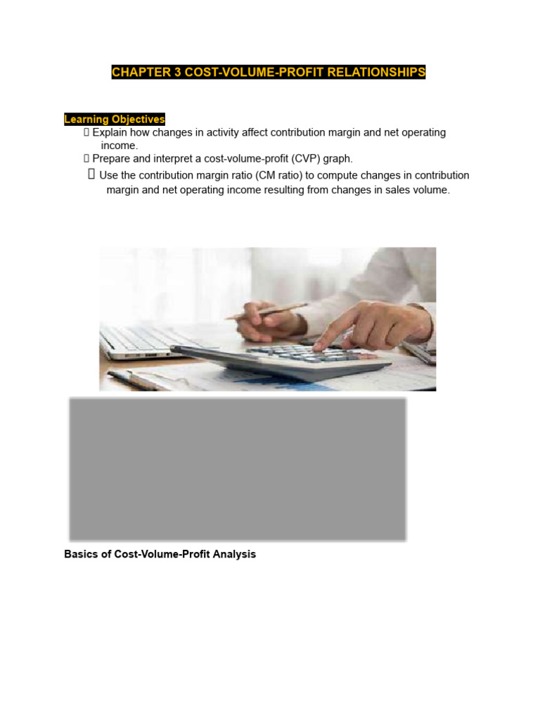 Chapter 3 Cost-Volume-Profit Relationships | PDF