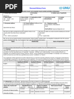 UNU P11 - Personal History Form | PDF | Academic Degree | Employment