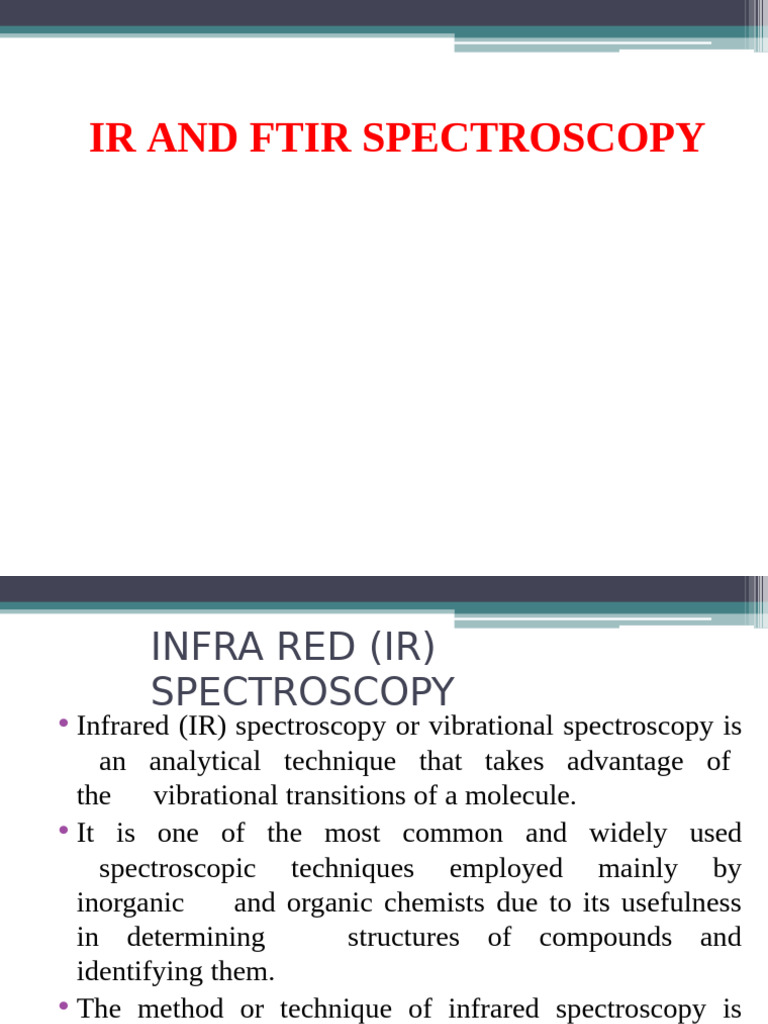 IR and FTIR Spectros | PDF | Infrared Spectroscopy | Spectroscopy