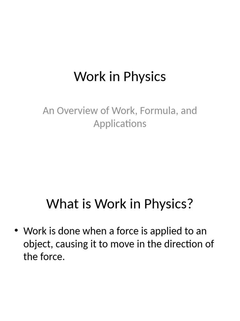 Understanding Work in Physics | PDF
