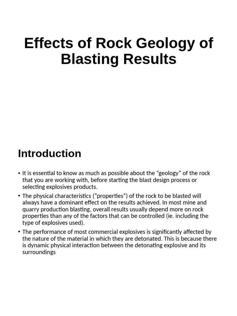 Geology's Role in Blasting Effectiveness | PDF | Porosity | Fracture