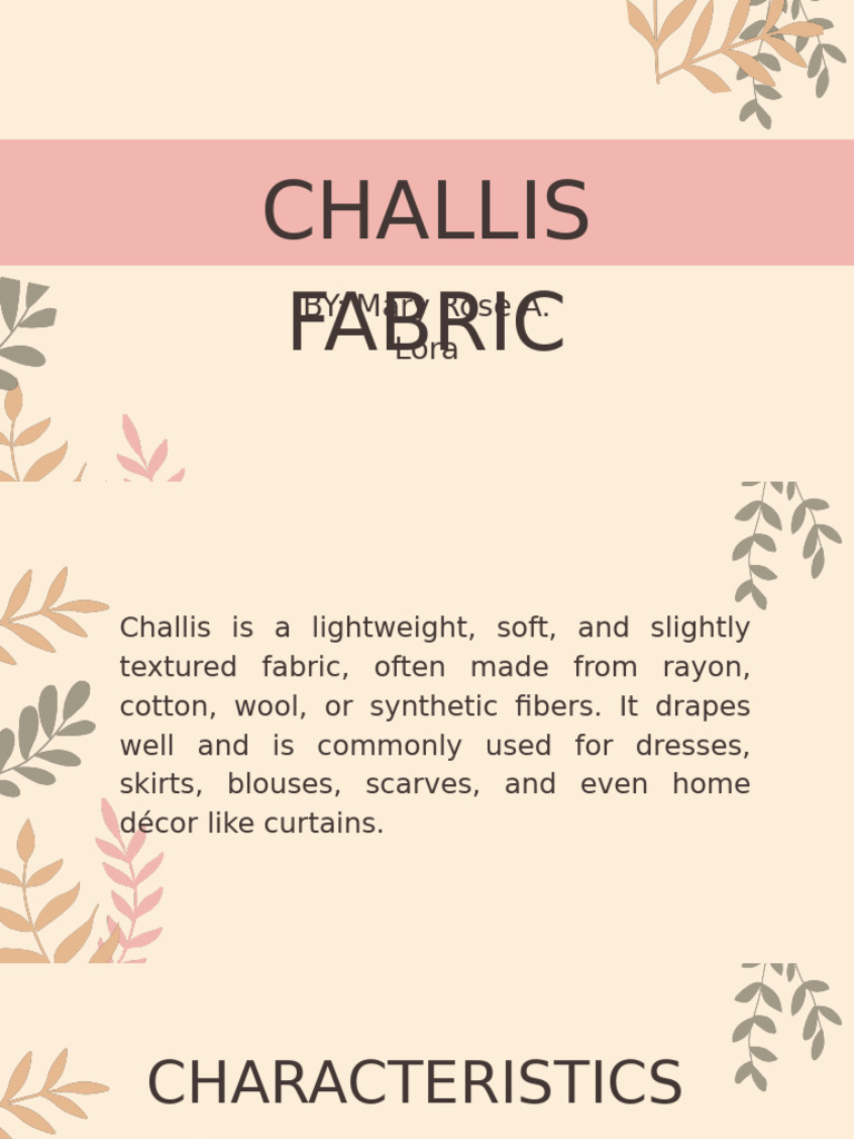 Challis Cloth | PDF