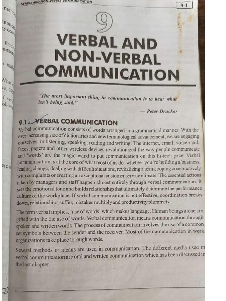 Verbal and Non Verbal Communication | PDF