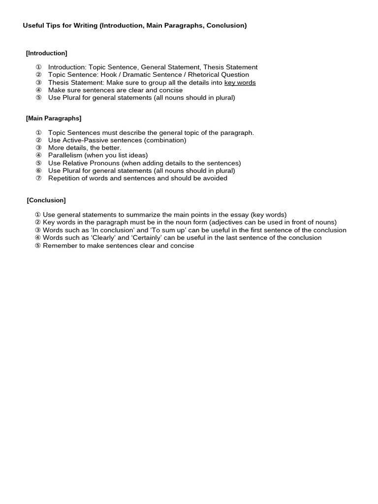 Useful Tips For Writingewe | PDF