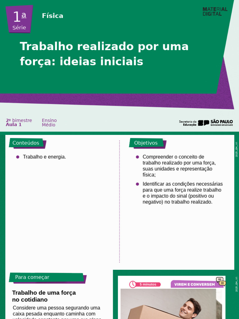 Trabalho Realizado por Forças na Física | PDF | Energia cinética | Força