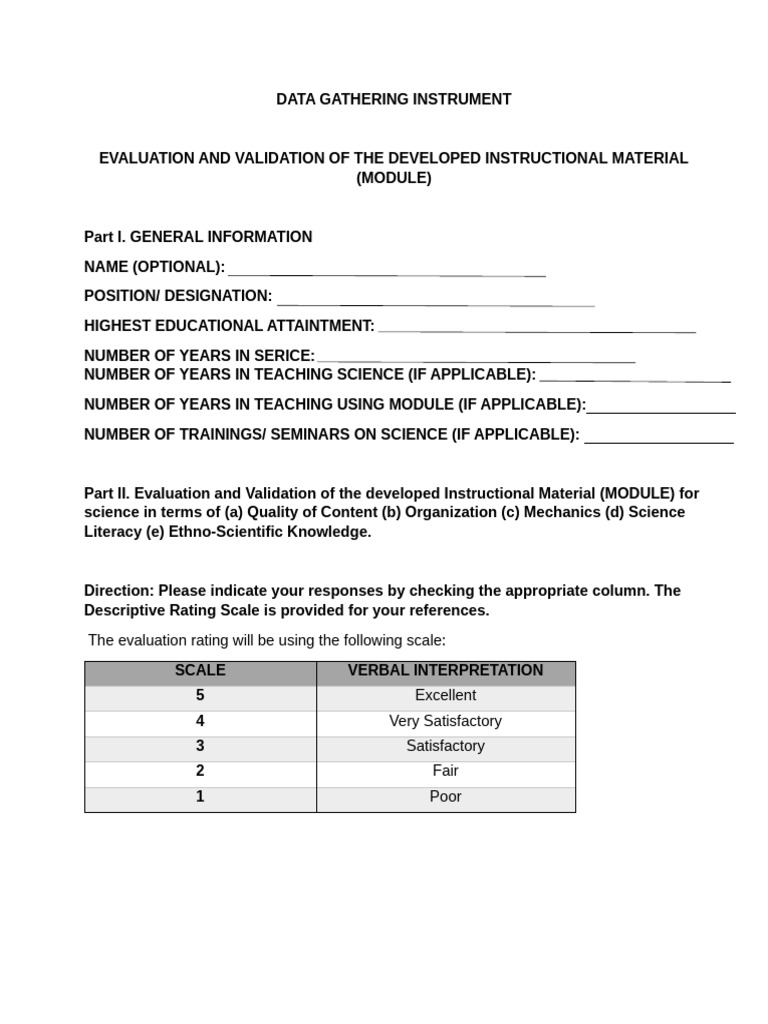Data Gathering Instrument | PDF | Knowledge | Science