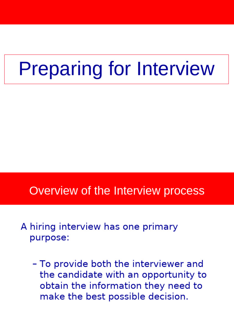 Preparing For Interview | PDF | Interview | Cognitive Science