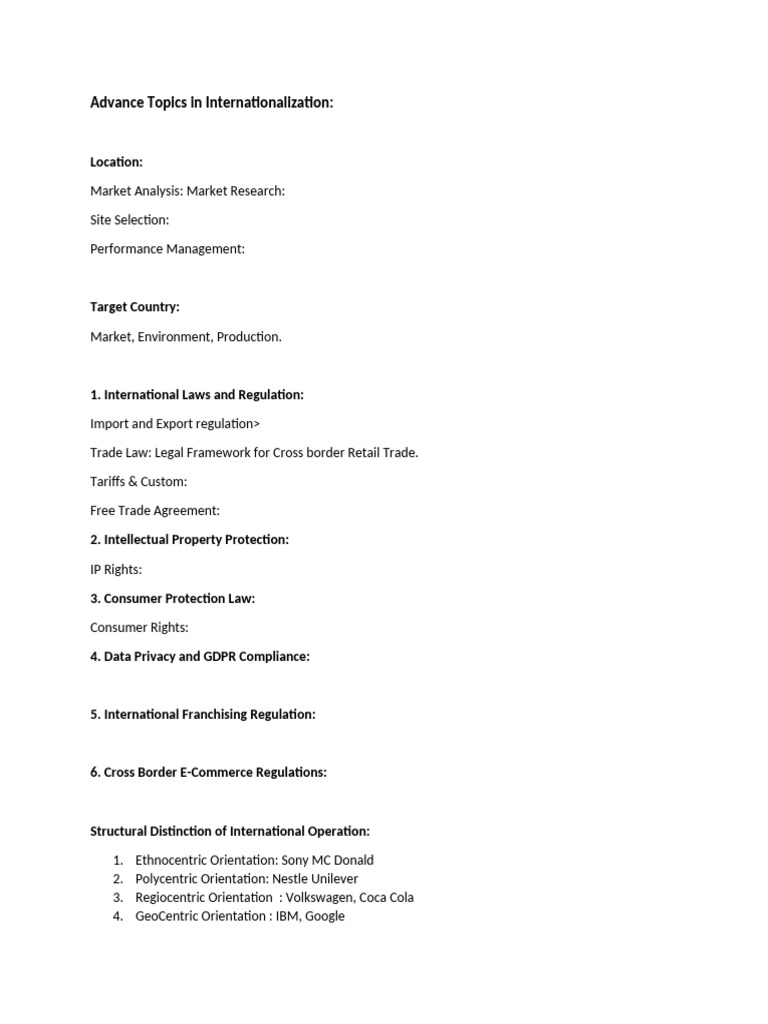 Advance Topics in Internationalization | PDF