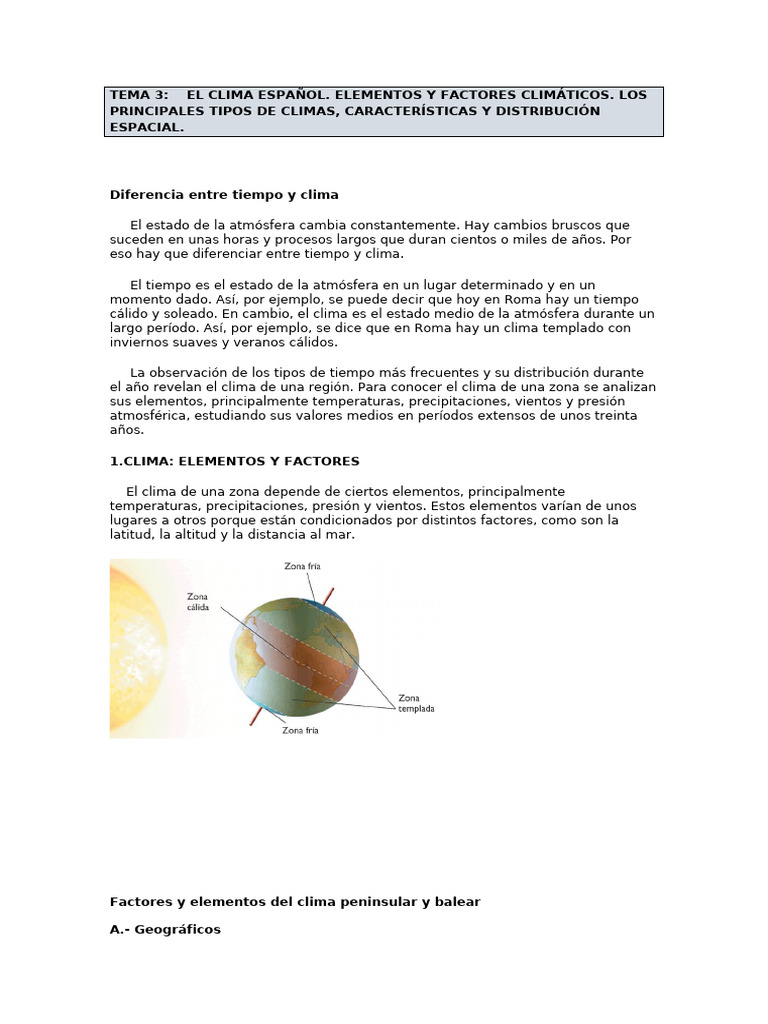 Tema 3 El Clima | PDF | Clima | Herida