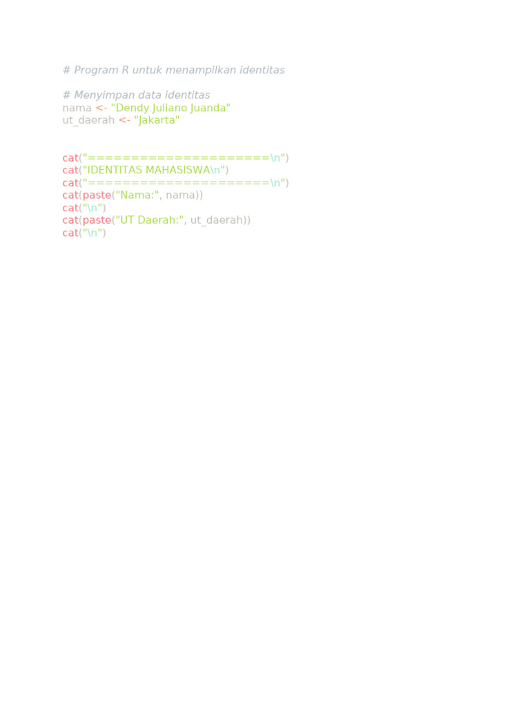 Tuton 1 - Dendy Juliano Juanda - Program R | PDF