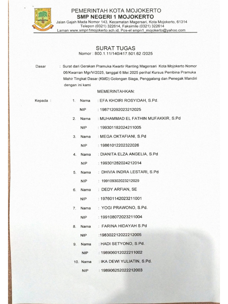 Surat Tugas KMD | PDF