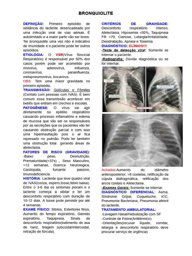 BRONQUIOLITE (PEDIATRIA) | PDF | Imunologia | Doenças e distúrbios