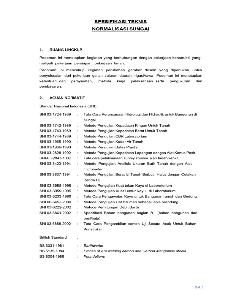 Spektek Normalisasi Petak | PDF