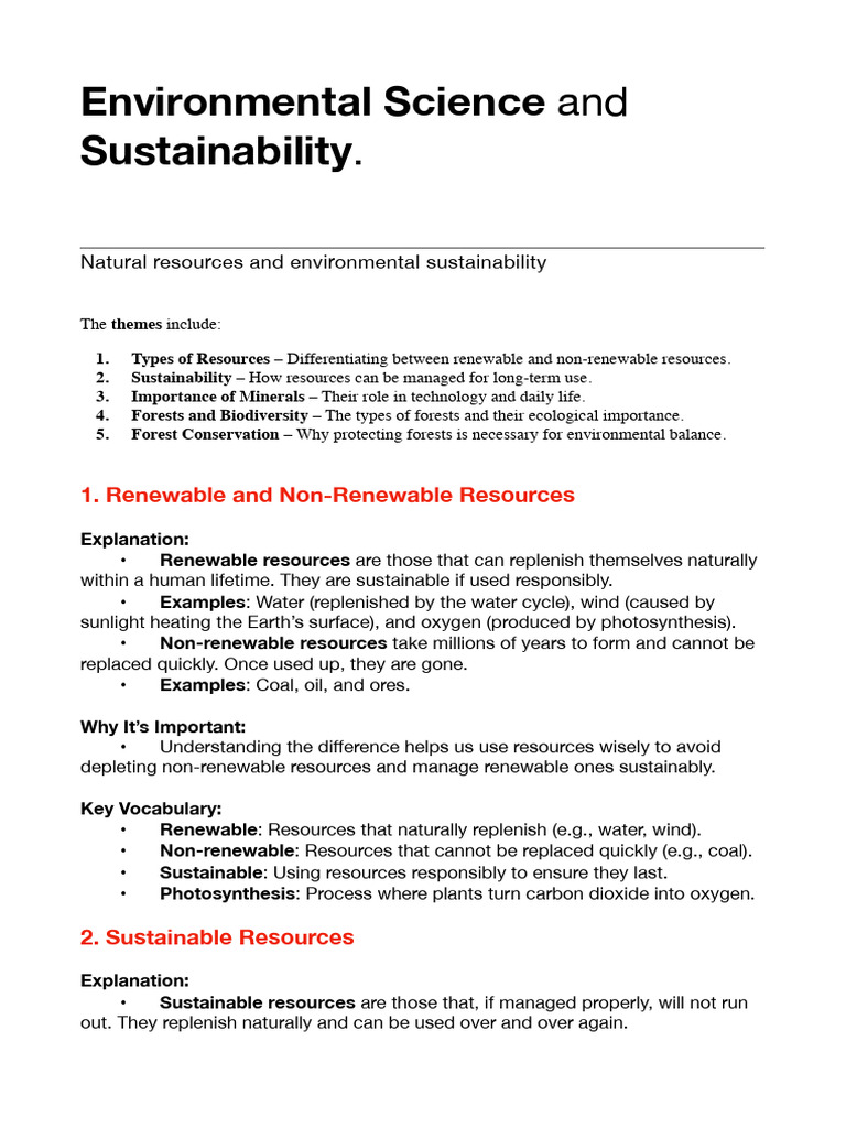 GE Environmental Science and Sustainability. | PDF | Forests | Habitat ...