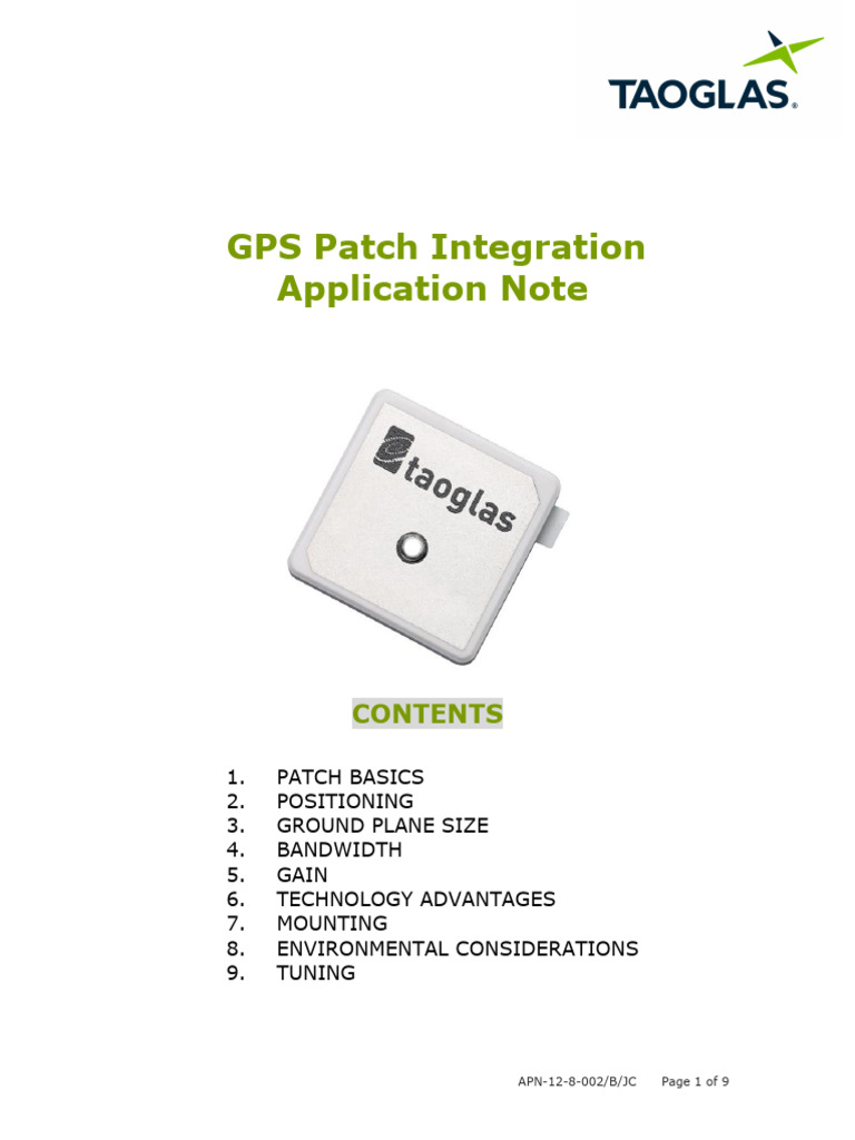 GPS Patch Antenna Integration Guide | PDF | Antenna (Radio) | Global ...