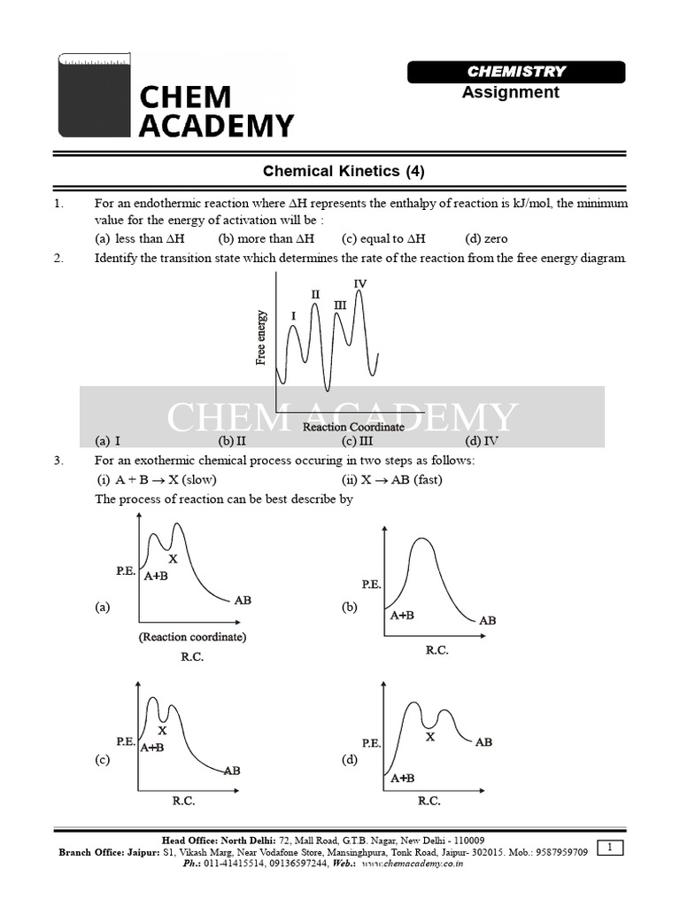 0255d886af340 Assignment 4 | PDF | Activation Energy | Reaction Rate
