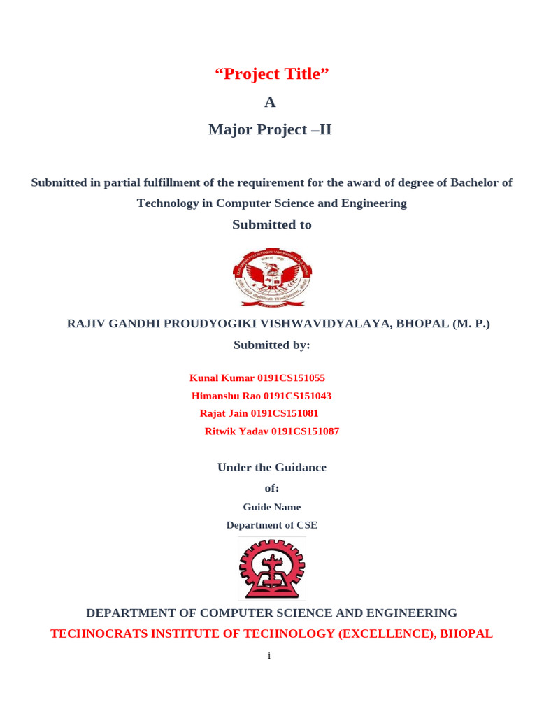 Major Project Report Format | PDF | Computing