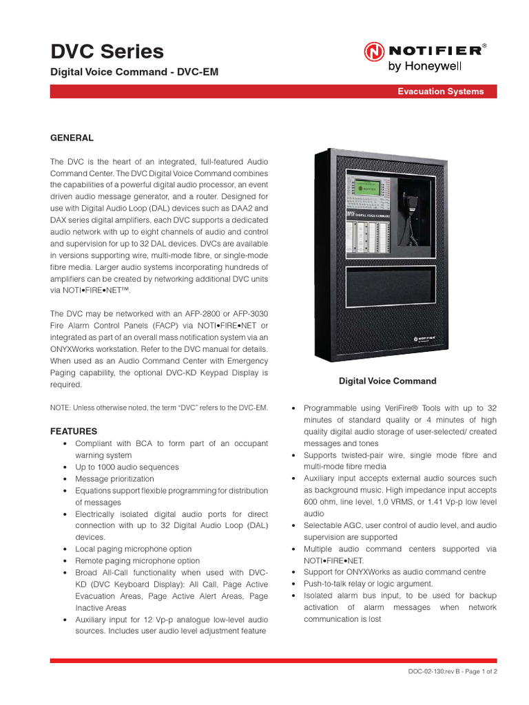 F. Digital Voice Command (DVC-EM) - TDS | PDF | Amplifier | Optical Fiber