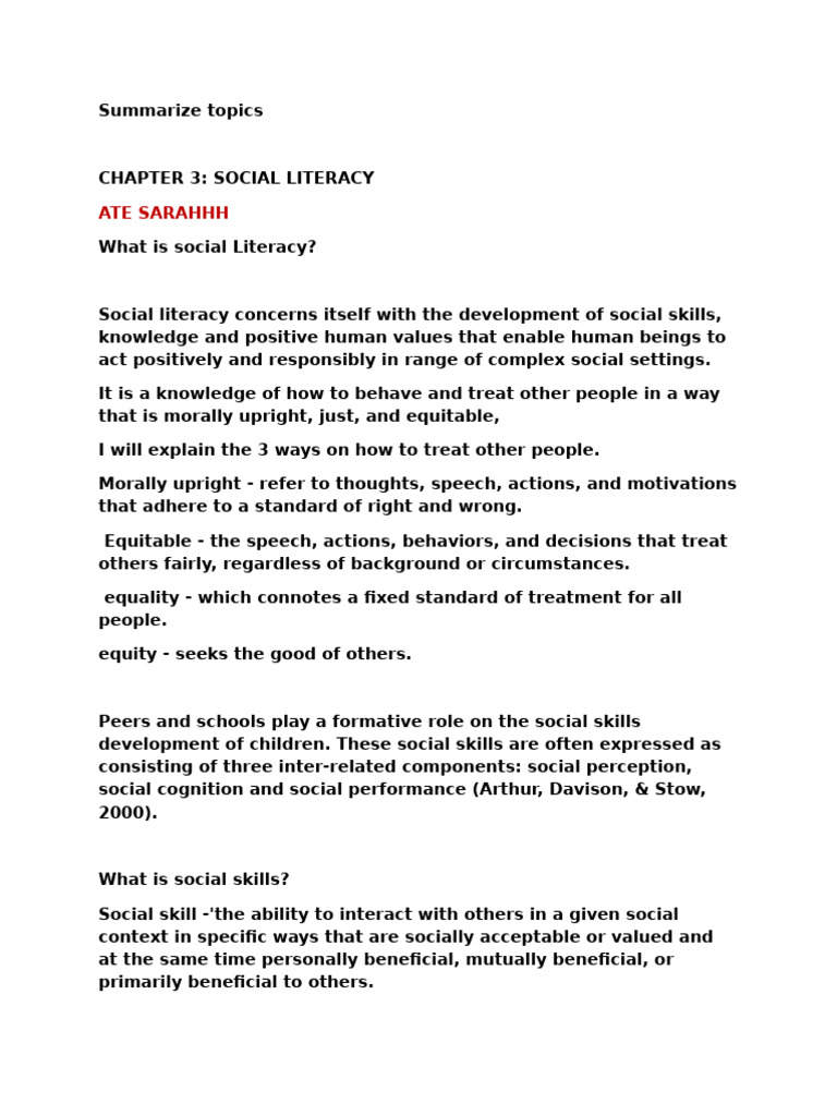ED 102 Summarized Topicss | PDF | Social Skills | Morality