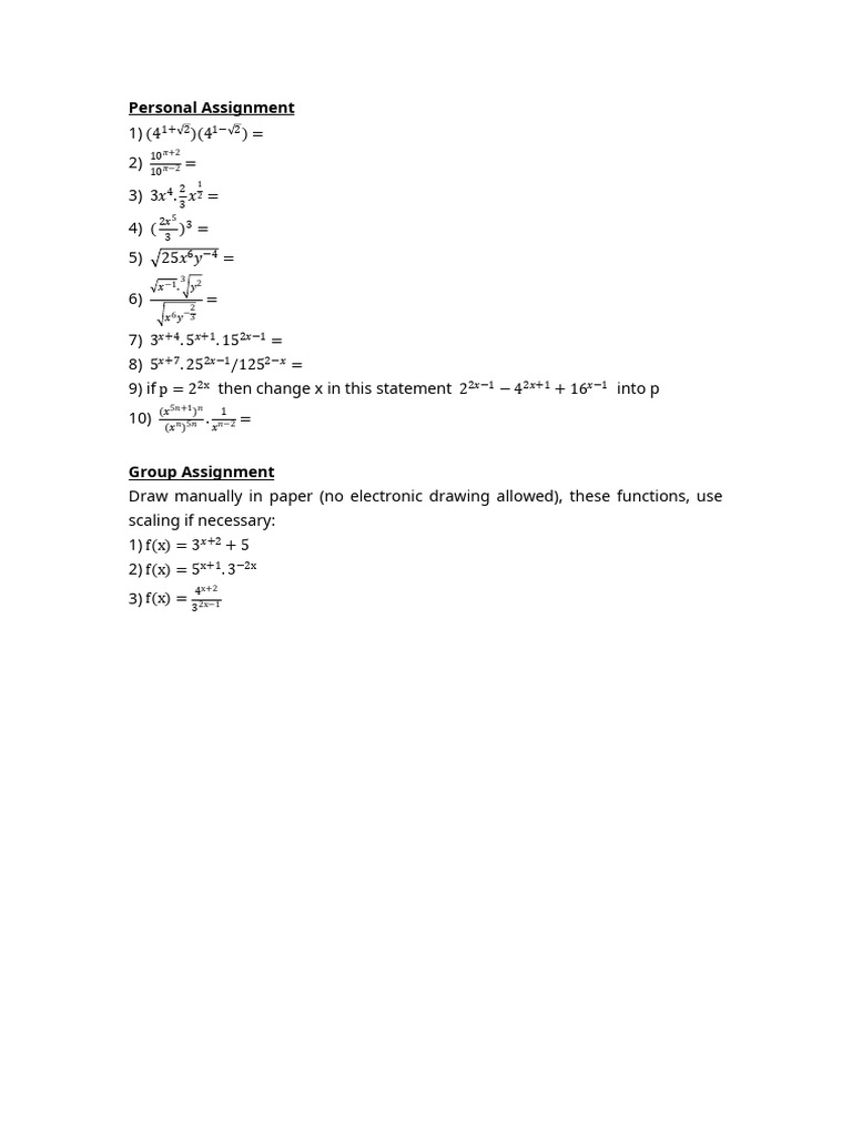 Assignment Exponential Simplification | PDF