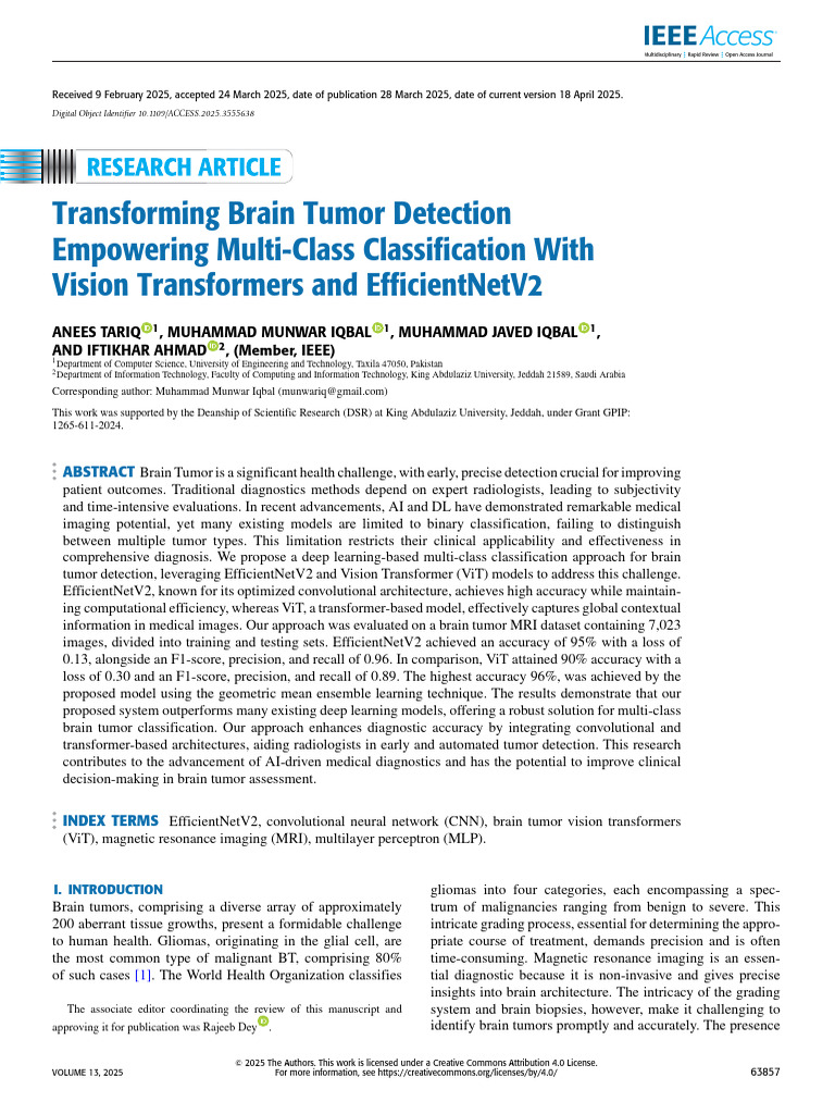 Transforming Brain Tumor Detection Empowering Multi-Class ...