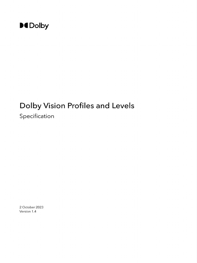 Dolby Vision Profiles Levels | PDF | Display Technology | Television ...