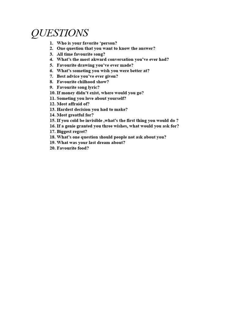 Questions | PDF