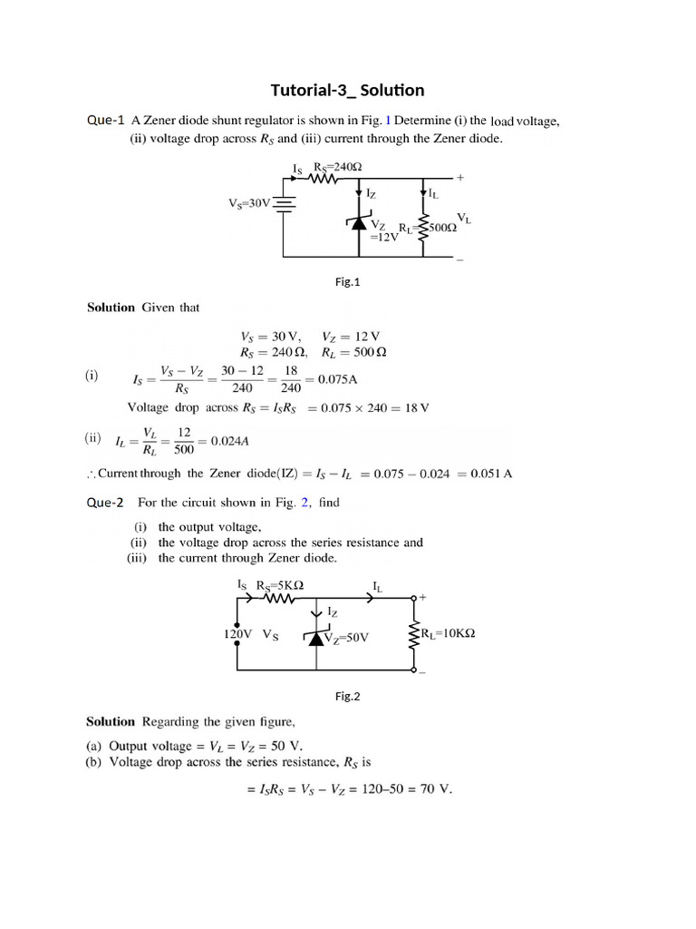 UEC001 Tutorial Sheet-3 Solution | PDF