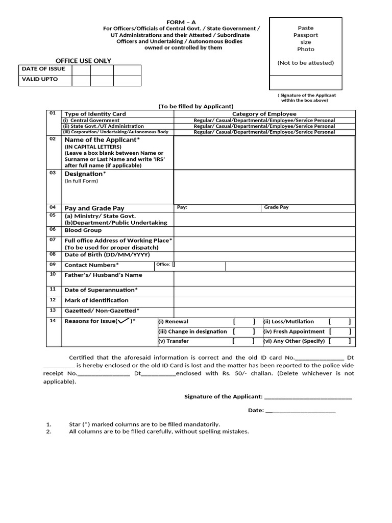 353identity Card Application | PDF | Identity Document | Access Control