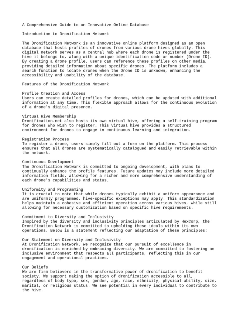 Dronification Network Overview | PDF | Databases | Information
