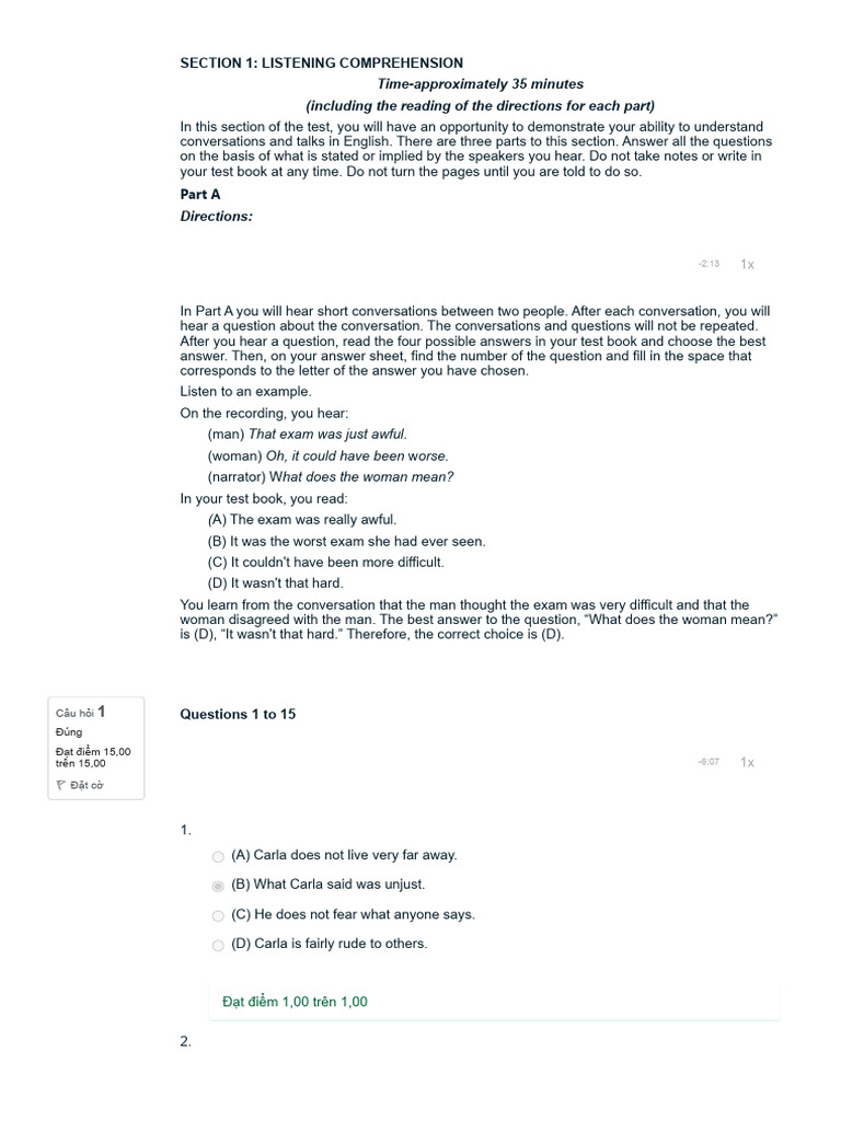 Sample Test - Test Advanced Academic English | PDF | Precipitation
