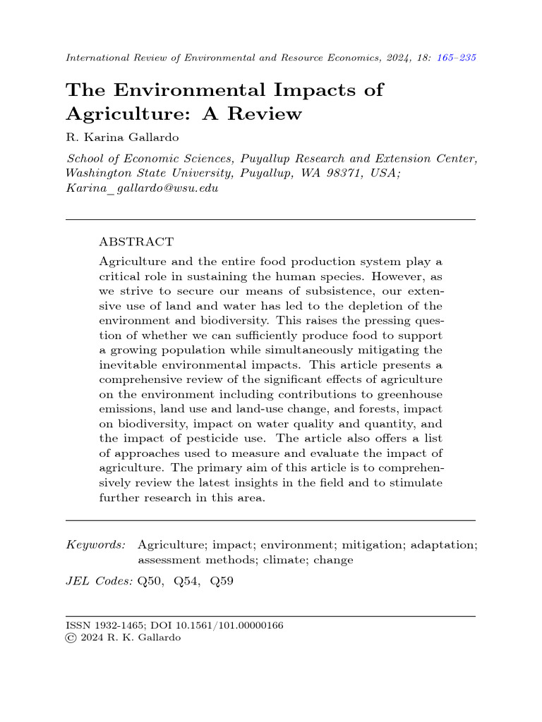 Environmental impacts agriculture_Review | PDF | Agriculture | Climate ...