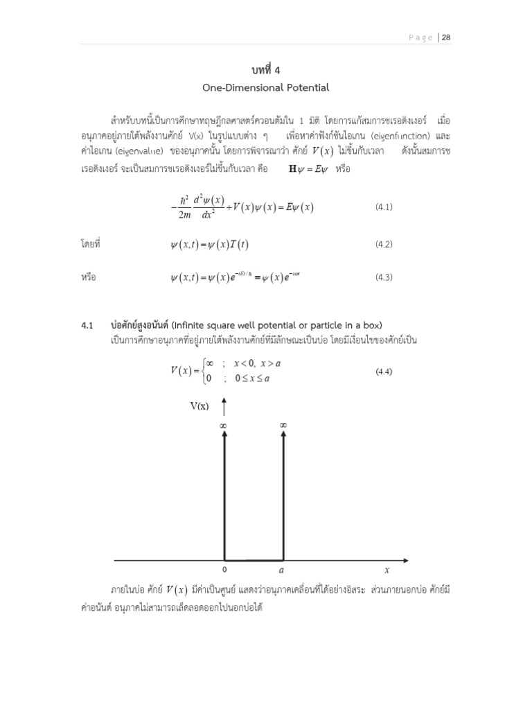 1D Infinite Square Well | PDF