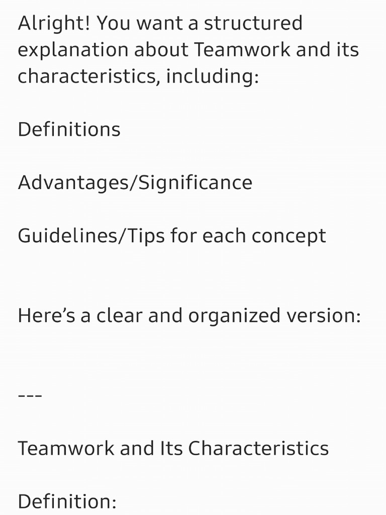 Team Work | PDF