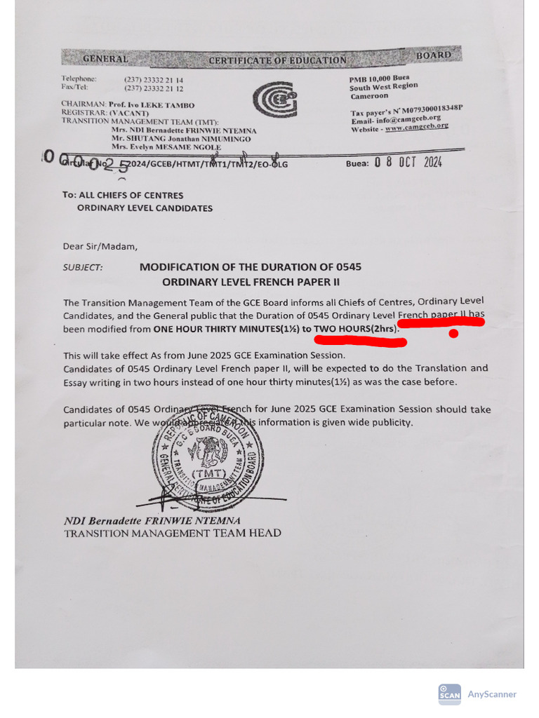 Subjects Reviewed at 2025 GCE | PDF