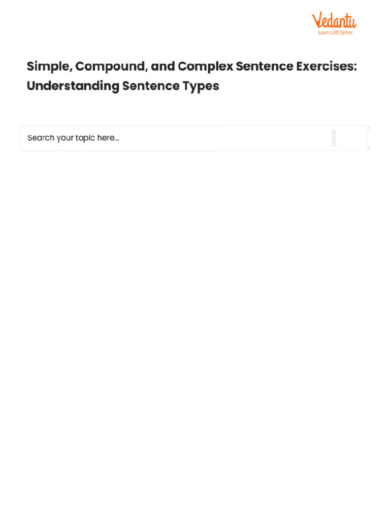 Simple, Compound, and Complex Sentence Exercises - Understanding ...
