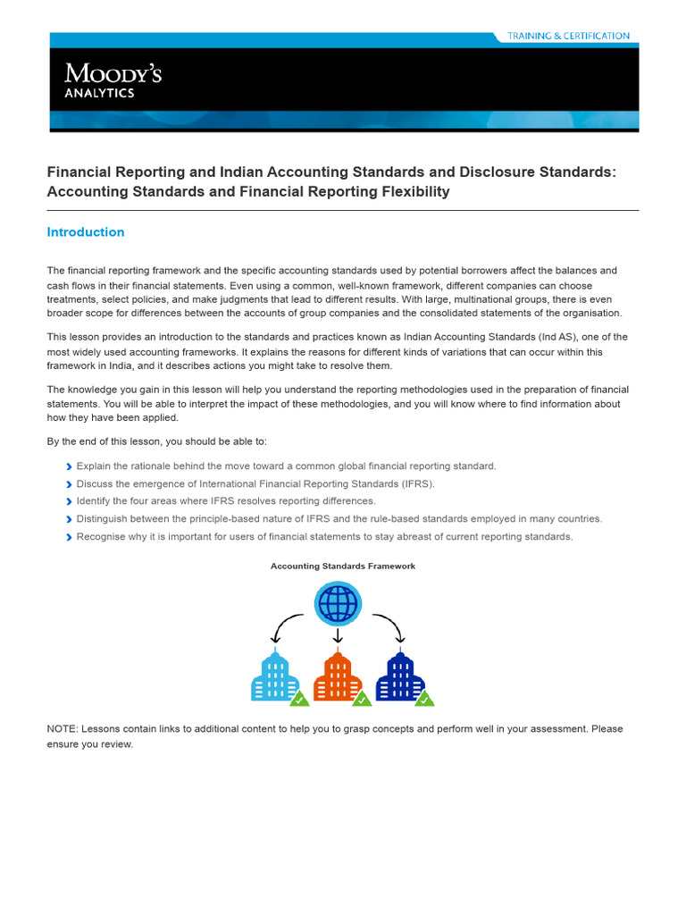 Financial Reporting and Indian Accounting Standards and Disclosure Standards Accounting ...